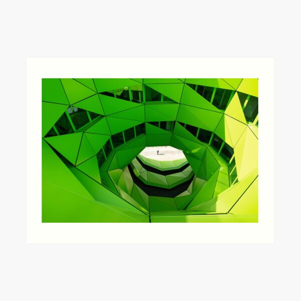 "Green Spiral Building" Art Print for Sale by UnitShifter | Redbubble