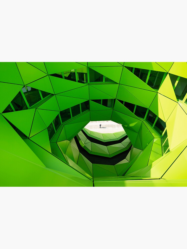 Pegatina «Edificio espiral verde» de UnitShifter | Redbubble