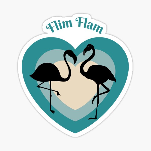 "Flamingo retro, Flim Flam" Sticker for Sale by NomadMessenger | Redbubble