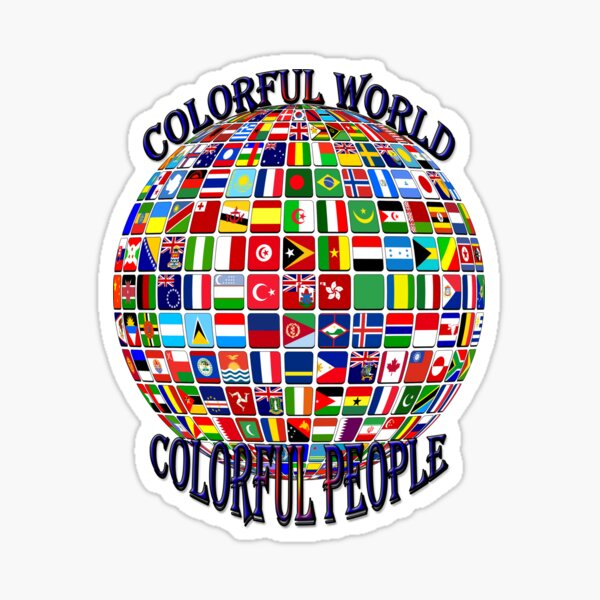 "Colorful world colorful people" Sticker for Sale by rafihanna | Redbubble