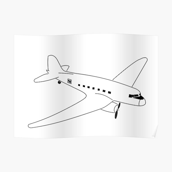 "DC-3 Line Art" Poster for Sale by ParkerW97 | Redbubble