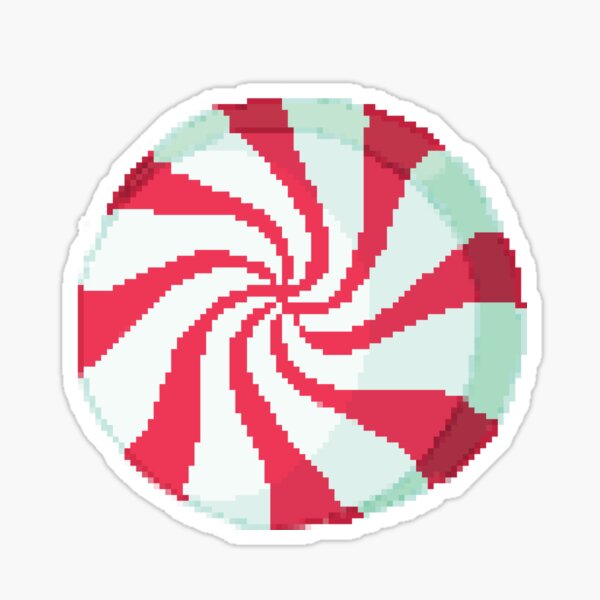 "Peppermint Candy Pixel Art Black" Sticker for Sale by ibyrd-7 | Redbubble