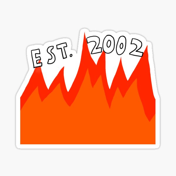 "est. 2002" Sticker by moollyclark | Redbubble