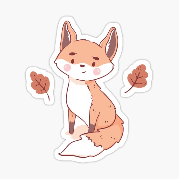 "Cute Fall Fox" Sticker for Sale by Dianyland | Redbubble