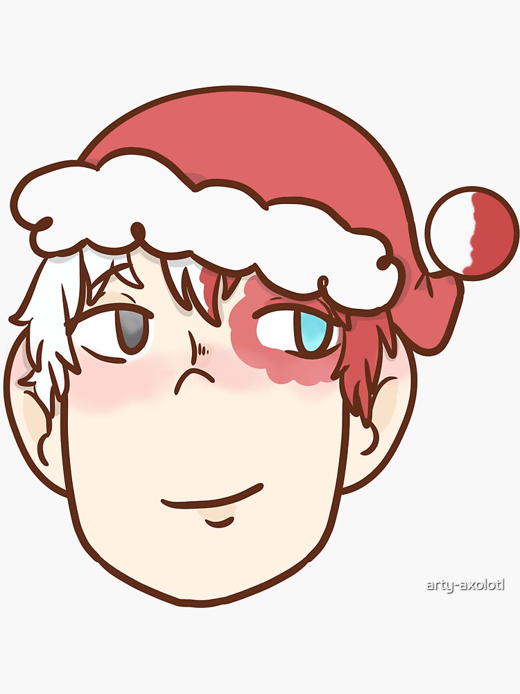 "Christmas Todoroki" Sticker for Sale by arty-axolotl | Redbubble
