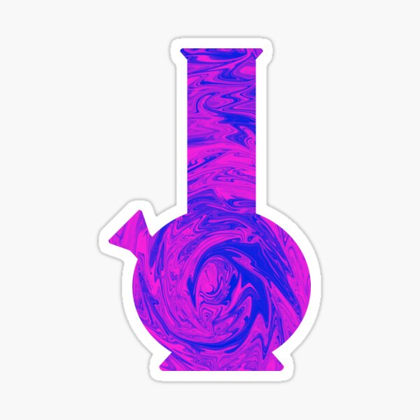 "Pink & Blue Water Pipe Bong" Sticker for Sale by TheBearandBunny ...