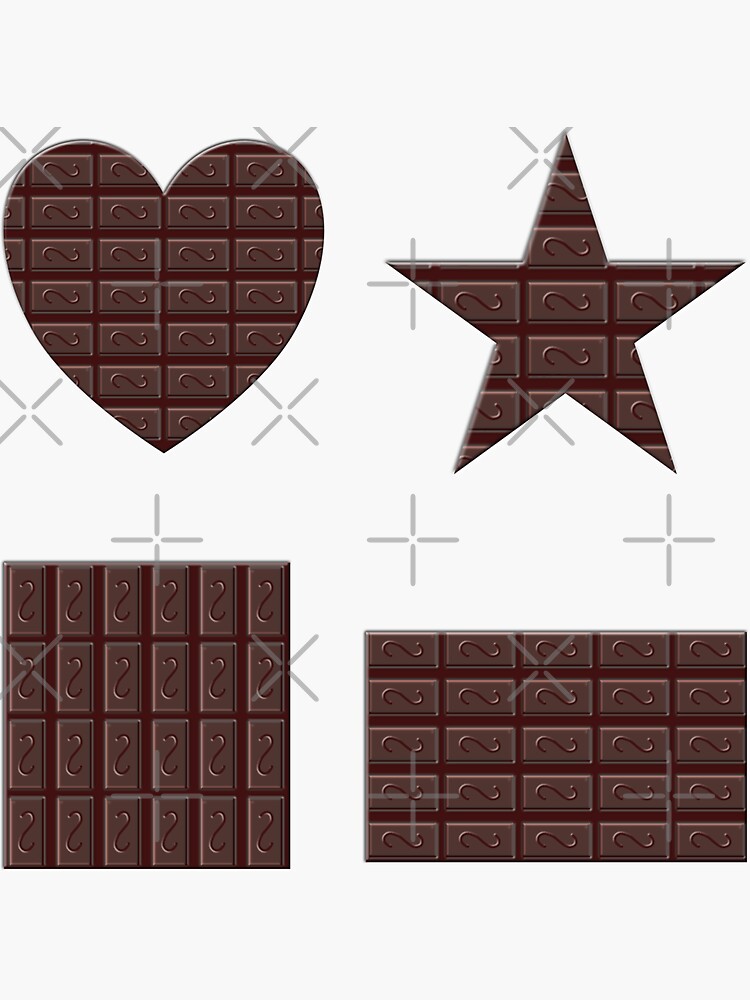 "Chocolate Bar Shapes Sticker Pack - Chocolate Lover" Sticker for Sale ...