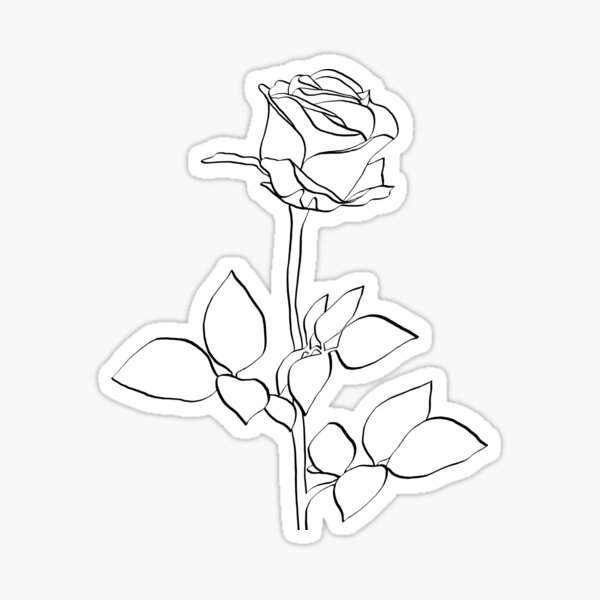"Rose Outline" Sticker by kristinamj99 | Redbubble