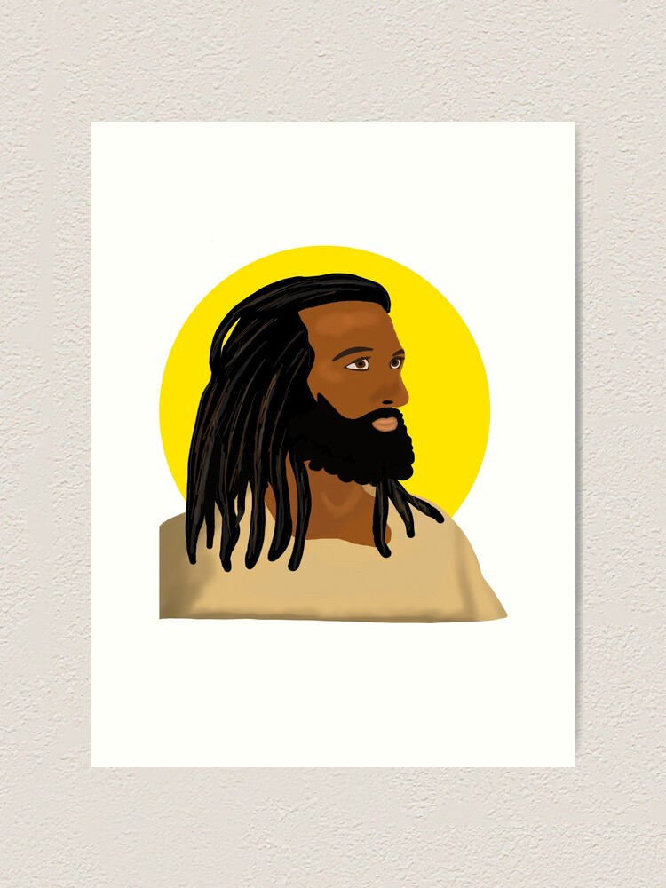 "Black Jesus With Locs Dreadlocks" Art Print for Sale by ...