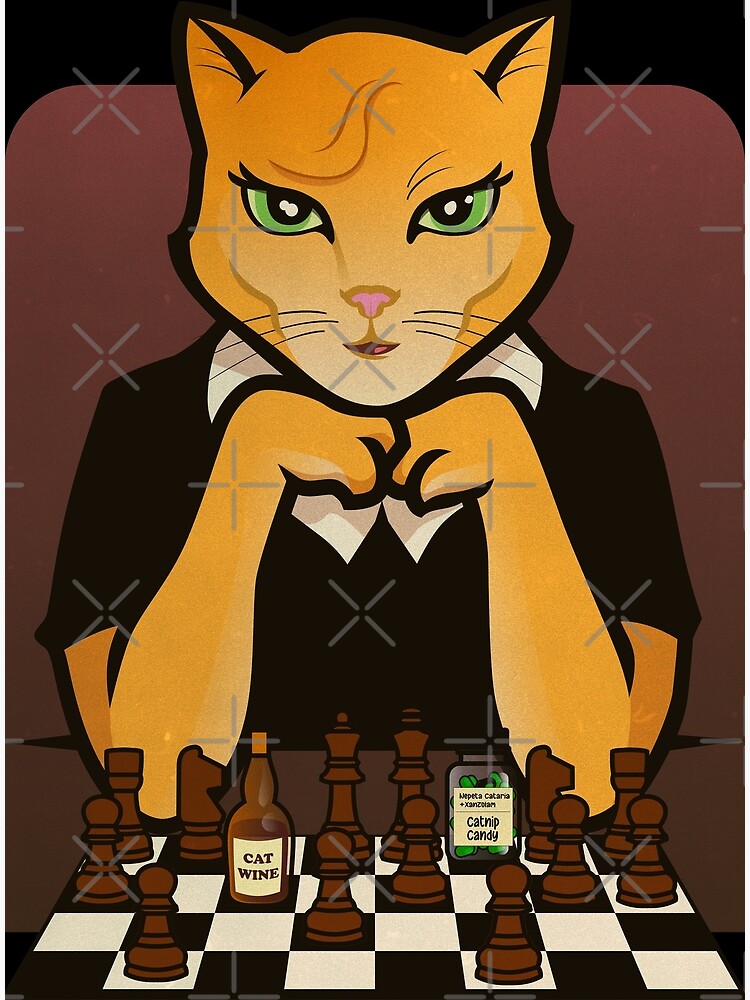"Queen's Gambit Series Inspired Merch Cat Version" Poster for Sale by ...