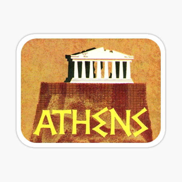 "Athens Vintage Travel Decal" Sticker for Sale by hilda74 | Redbubble