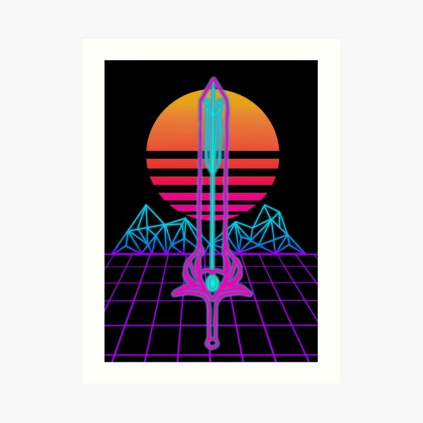 "80s vaporwave Adora/She-Ra sword black" Art Print for Sale by ...