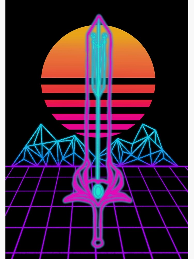 "80s vaporwave Adora/She-Ra sword black" Art Print for Sale by ...