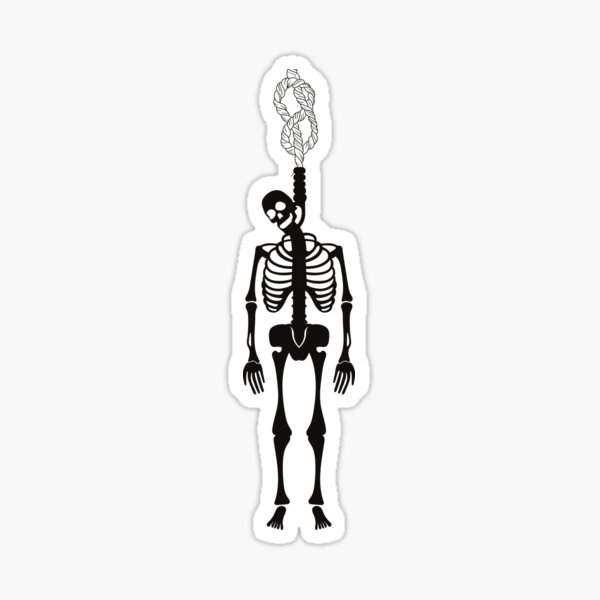 "Hanging Skeleton" Sticker for Sale by AbrahamDavid123 | Redbubble