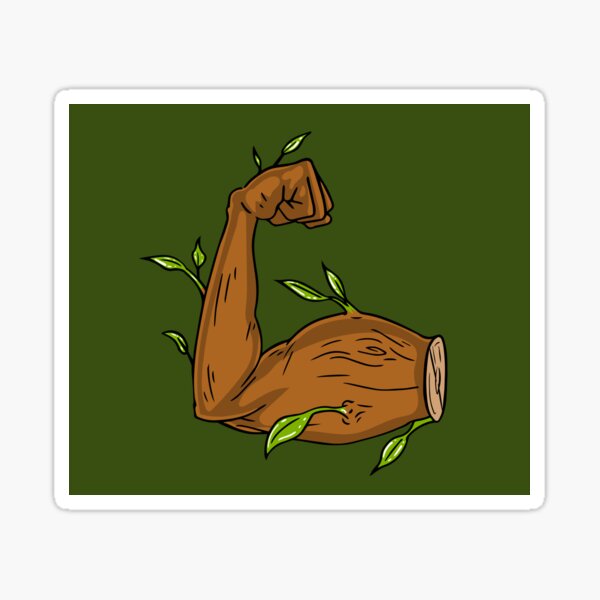 "A strong wooden arm" Sticker by MatthewJSimpson | Redbubble