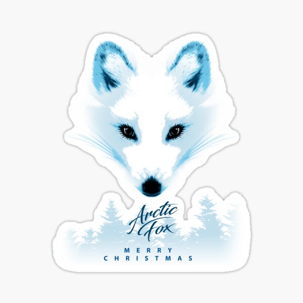 "Arctic Fox Xmas V2" Sticker for Sale by HexOne | Redbubble