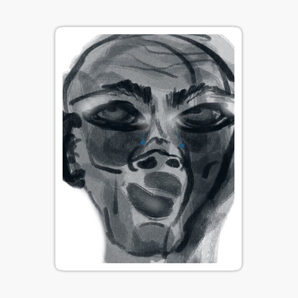 "Sad Alien" Sticker for Sale by alyssalombardi | Redbubble