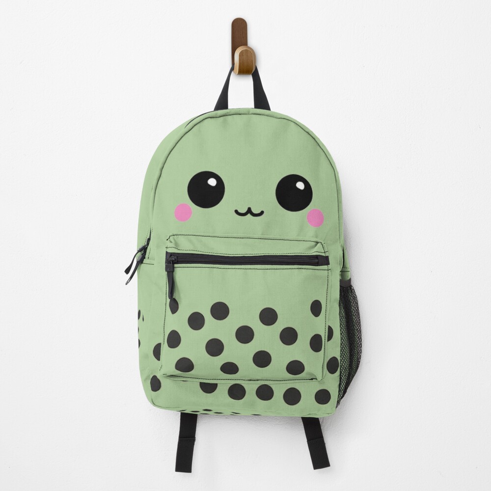 " Bubble Tea Face Boba Milk Tea Green Avocado Matcha" Backpack for Sale ...