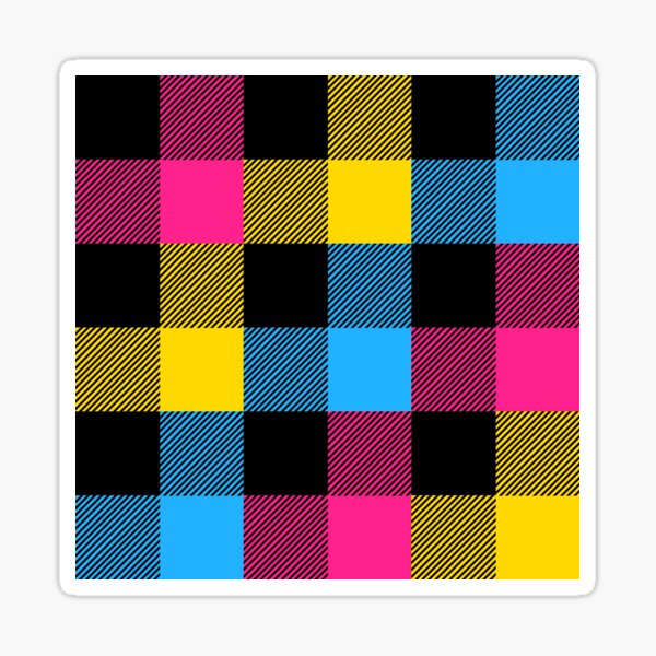 "Subtle Pan Flag Plaid" Sticker for Sale by -Gedwolcraeft- | Redbubble