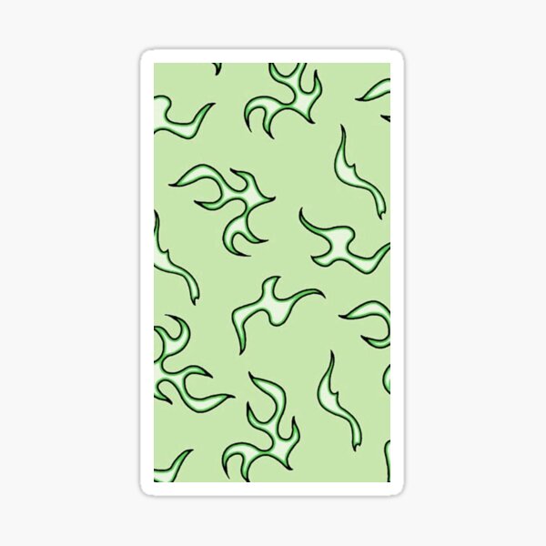 "Golf wang lime green flames" Sticker by artbybollie | Redbubble