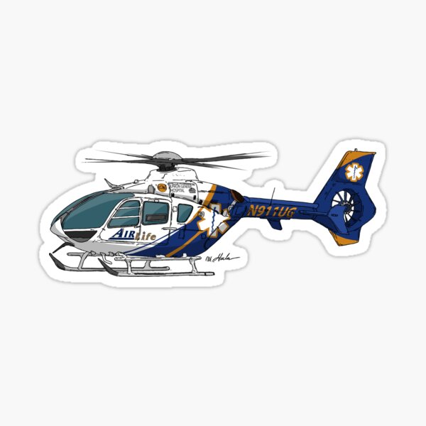 "Airbus EC135T2 Medevac Helicopter" Sticker for Sale by Michael Garber ...