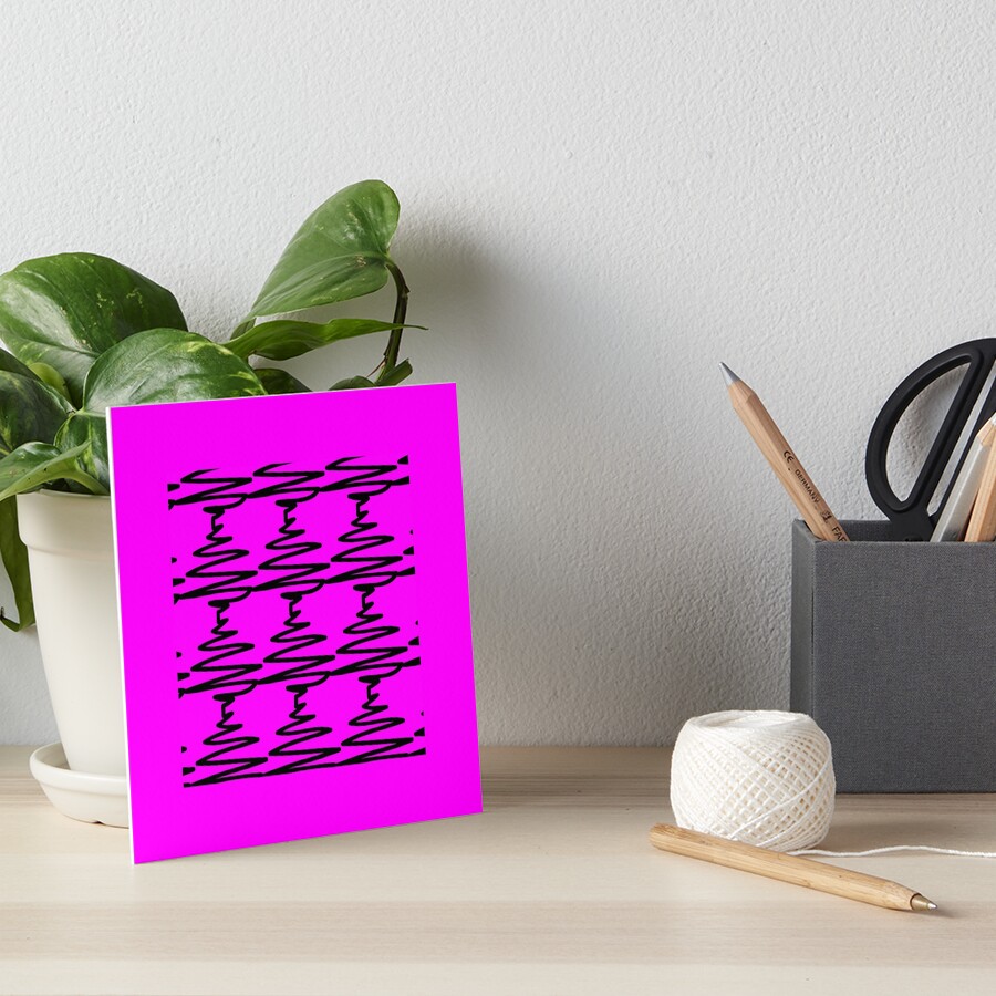 "Magenta and Black Squiggly Lines" Art Board Print for Sale by ...