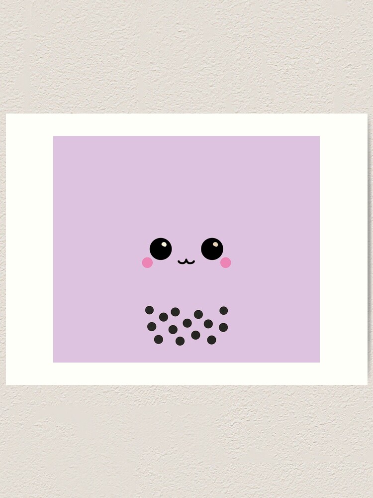 "Purple Taro Bubble Tea Boba Milk Tea Boba Face" Art Print for Sale by ...