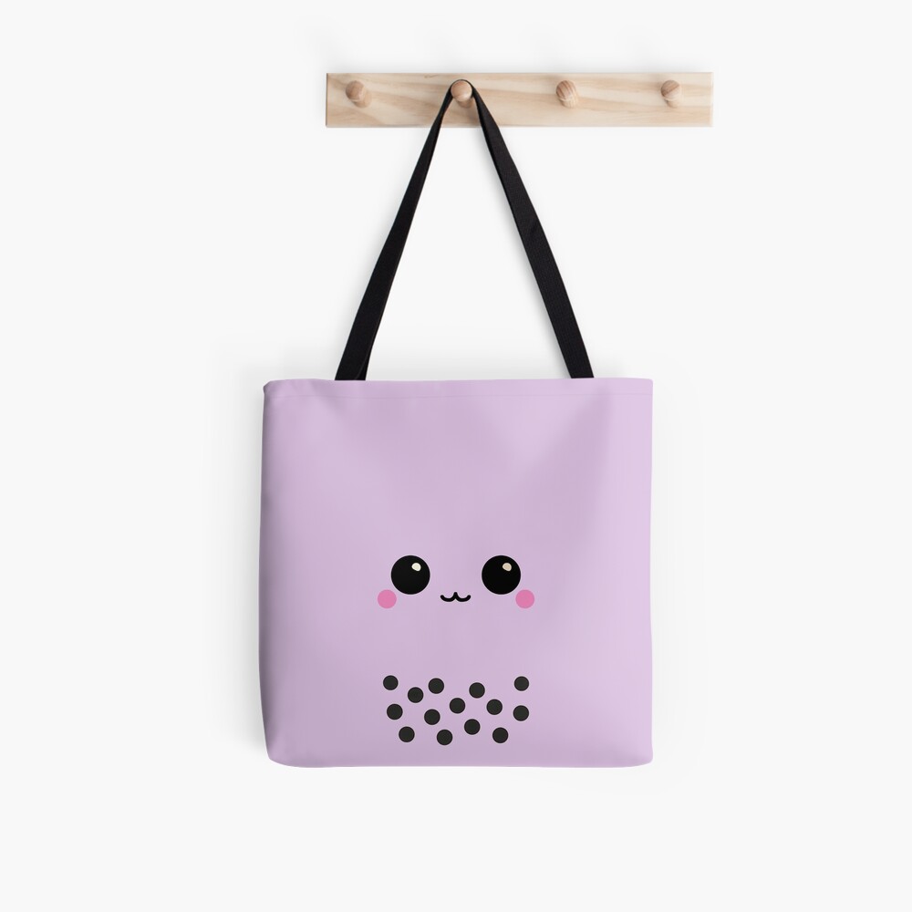 "Purple Taro Bubble Tea Boba Milk Tea Boba Face" Tote Bag for Sale by ...