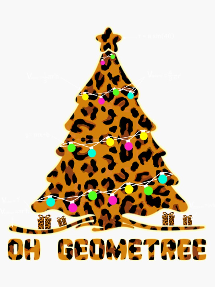"Oh Geometree funny Math Teacher Geometry Christmas Tree" Sticker for ...