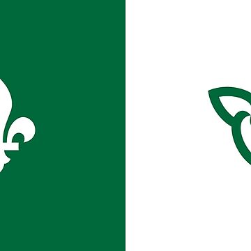 "Franco-Ontarian flag fleur de lys and trillium green and white French ...