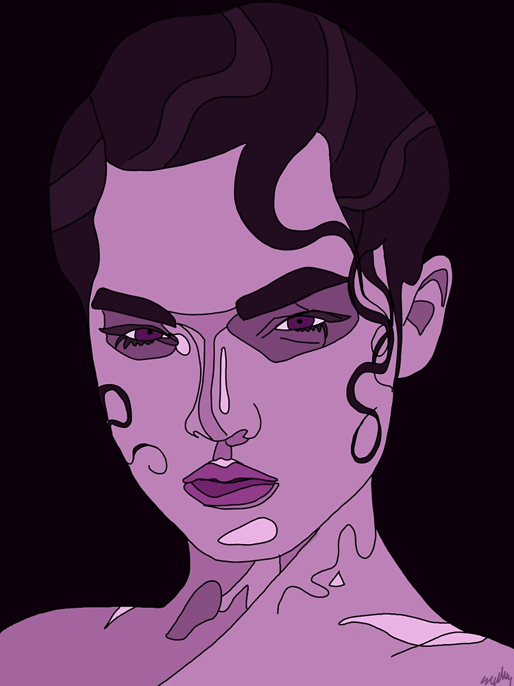 "purple colorblock portrait" Sticker for Sale by sydneyat | Redbubble