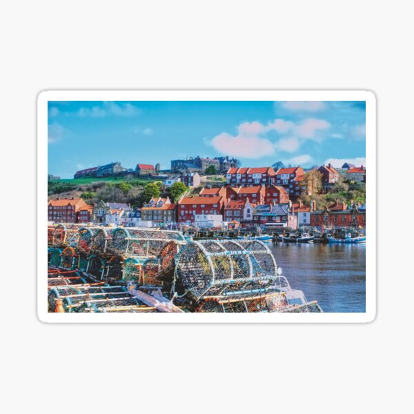 "Whitby Harbour Fishing Baskets " Sticker by Alisonchambers2 | Redbubble