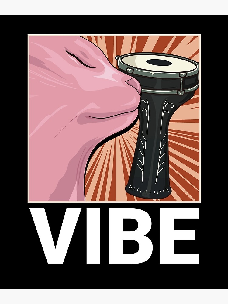 "Vibe Cat Meme" Art Print for Sale by HappyMonkeyTees | Redbubble