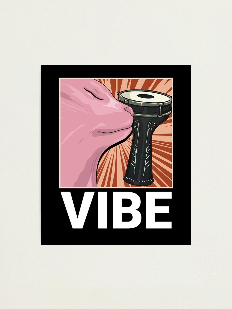 "Vibe Cat Meme" Photographic Print by HappyMonkeyTees | Redbubble