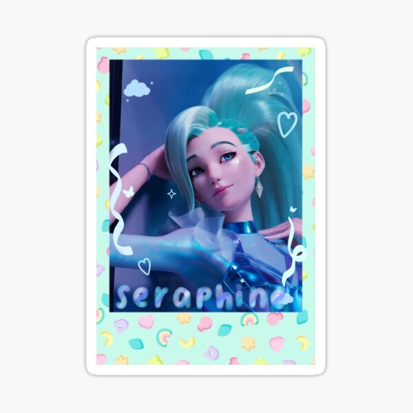 "K/DA Seraphine LOL | Blue | Polco / Polaroid | V.1" Sticker for Sale ...