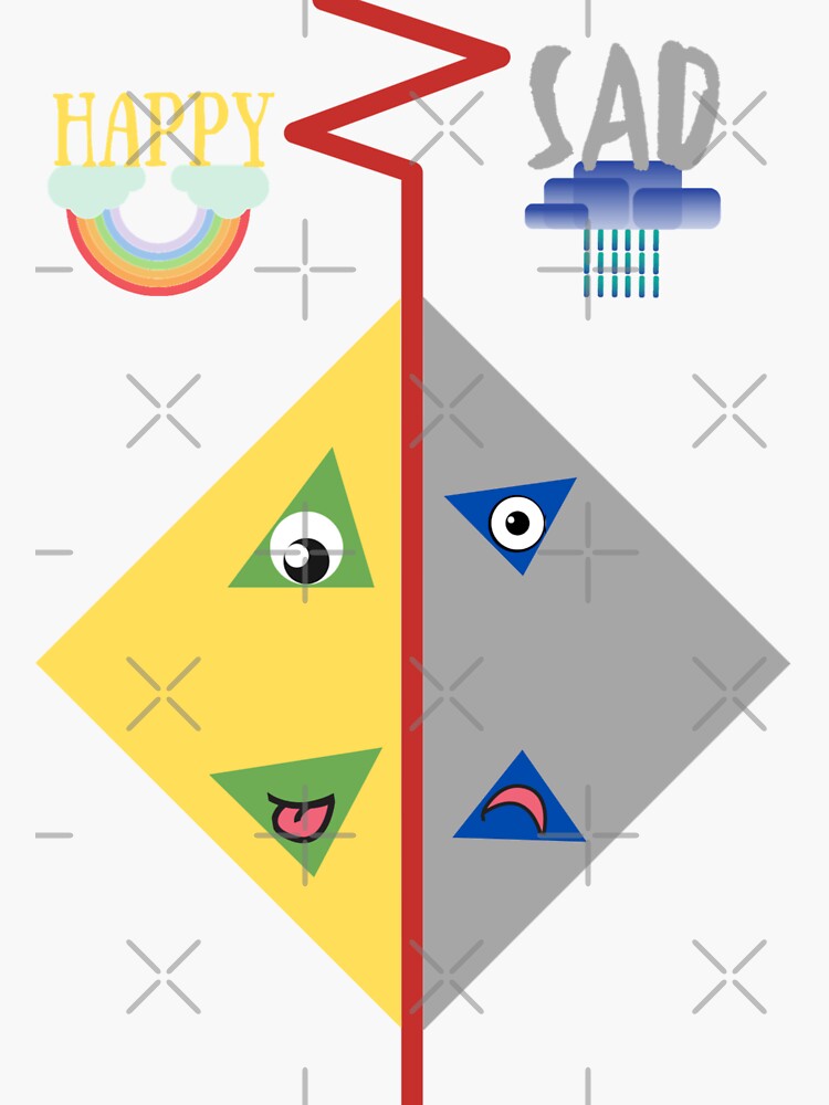 "Funny Cool Meme HAPPY SAD Design" Sticker for Sale by LevelUpMerch ...