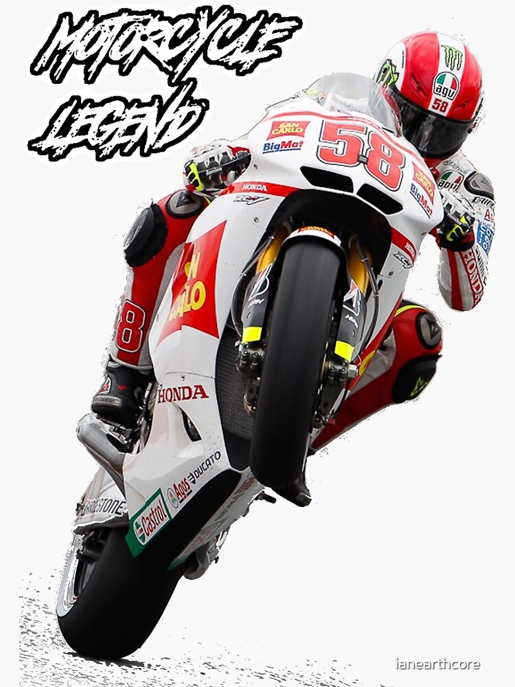 ""Super Sic" Marco Simoncelli, Wheelie Monster" Sticker von ianearthcore | Redbubble