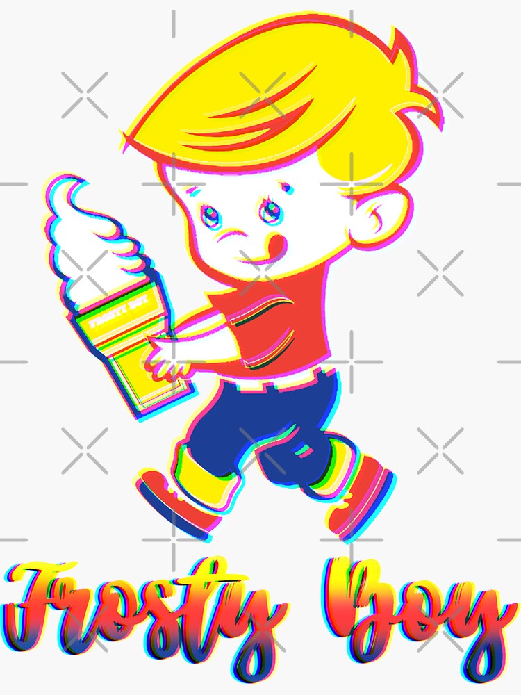 "Frosty Boy-Glitch-Colourful-Digital art" Sticker for Sale by ...