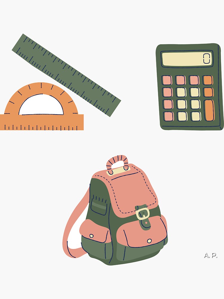 "Architecture Student University Backpack and Tools" Sticker for Sale ...