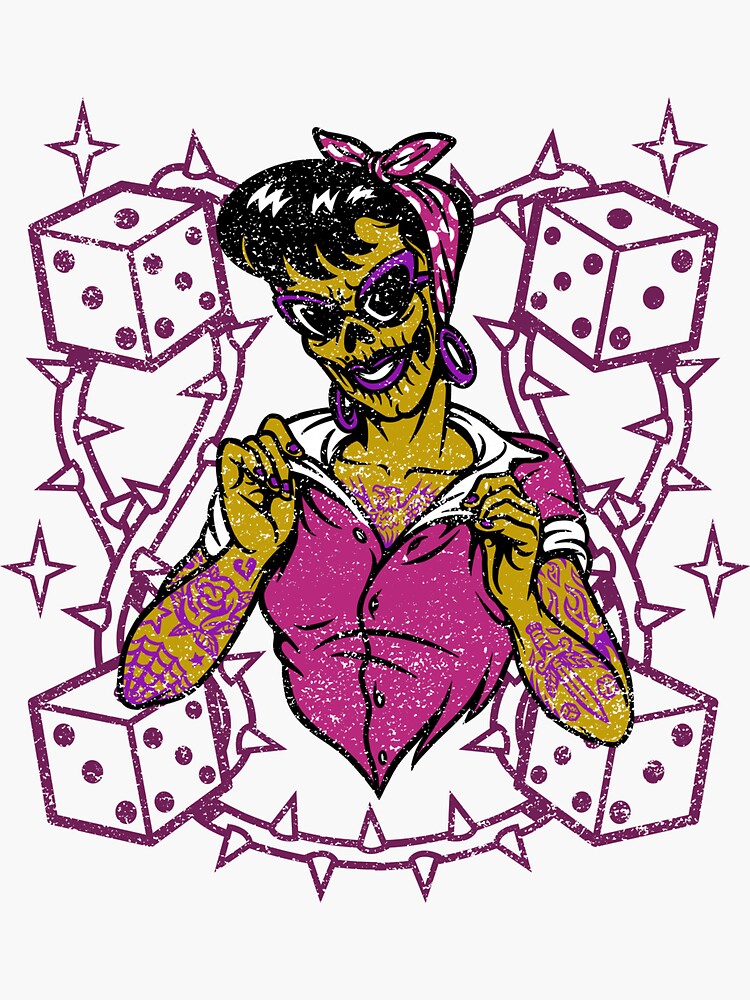 "Zombie Rocker Girl" Sticker for Sale by Farcadi-Design | Redbubble