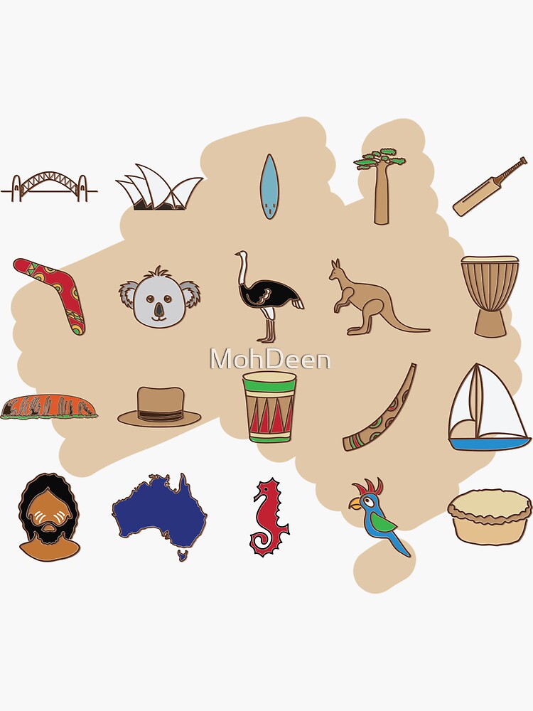 "Compilation of australia representation" Sticker by MohDeen | Redbubble