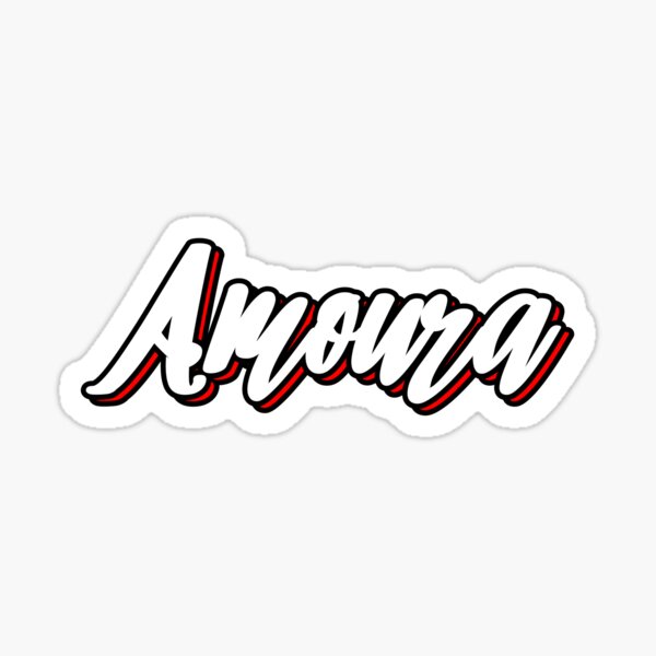 "Amoura first name - hand lettering design" Sticker for Sale by sulies ...