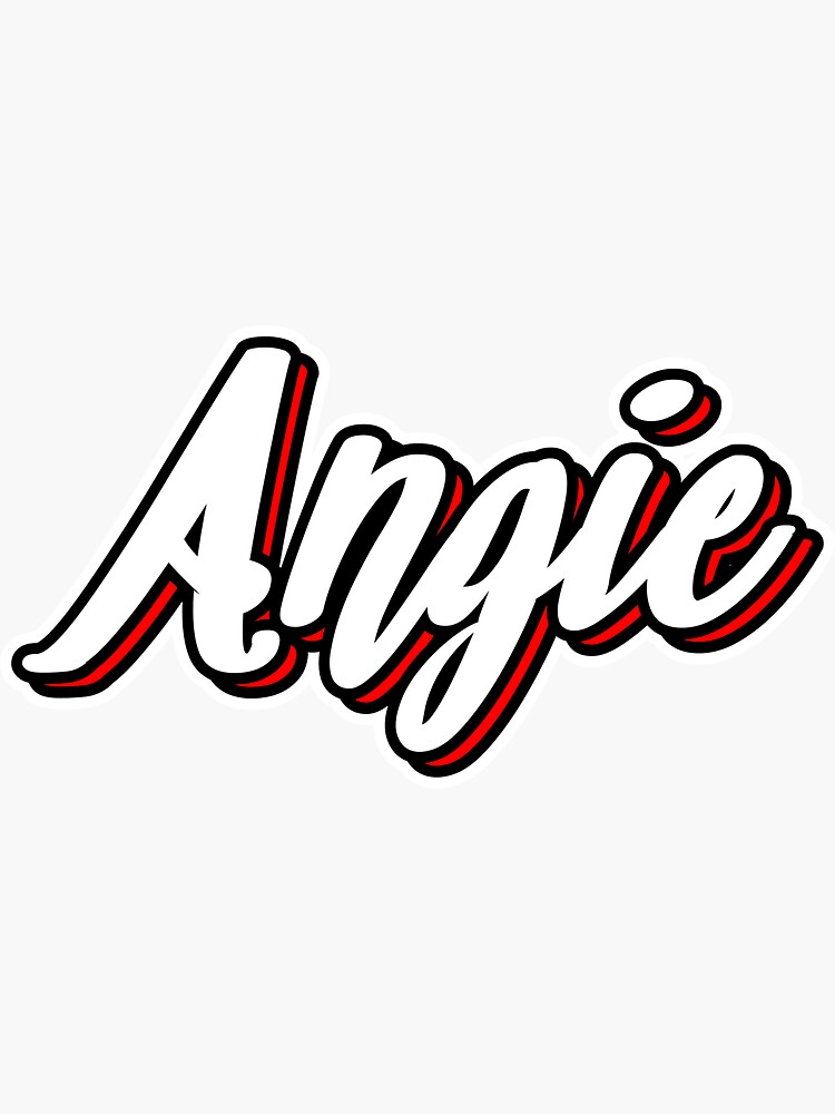 Pegatina «Nombre de Angie - diseño de letras a mano» de sulies | Redbubble