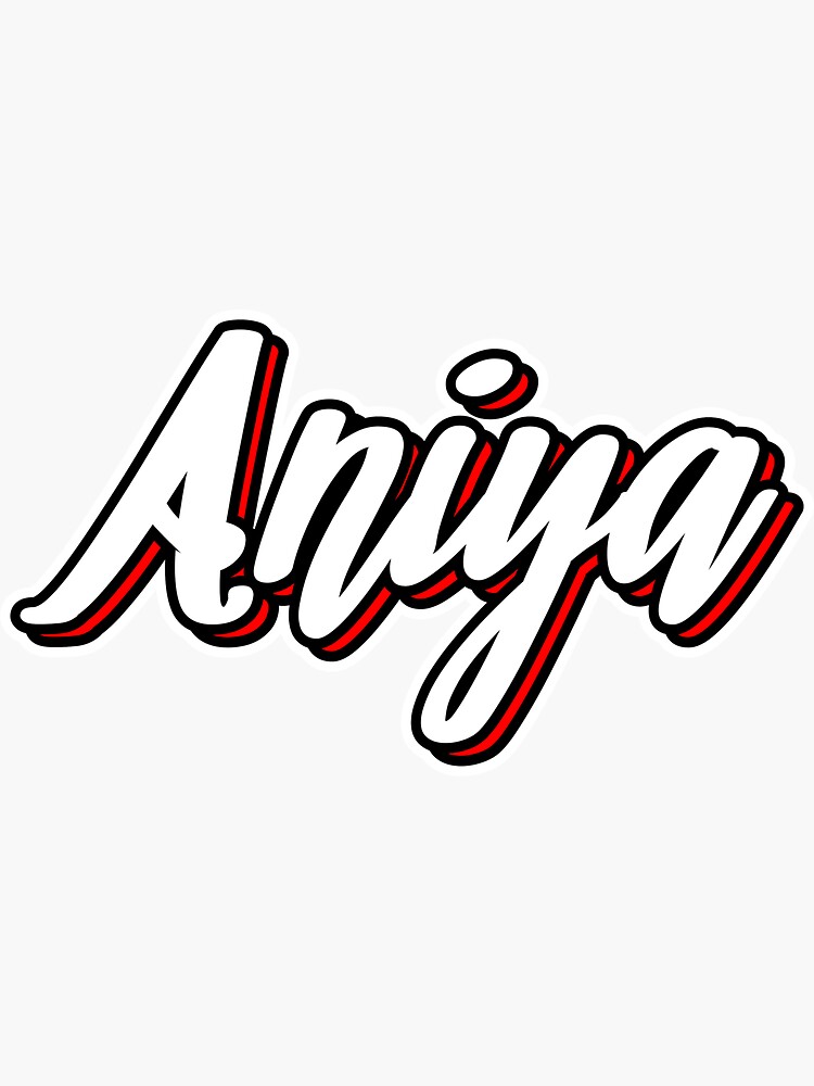 "Aniya first name - hand lettering design" Sticker by sulies | Redbubble