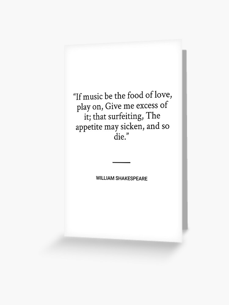 "William Shakespeare - If music be the food of love, play on, Give me ...