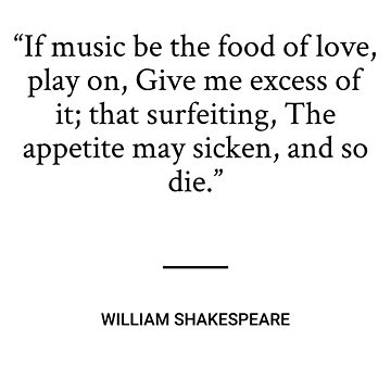 "William Shakespeare - If music be the food of love, play on, Give me ...