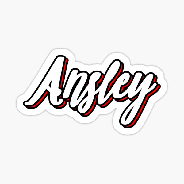 "Ansley first name - hand lettering design" Sticker by sulies | Redbubble