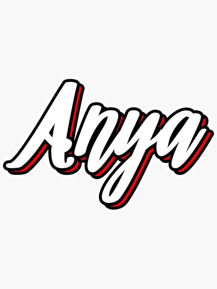 "Anya first name - hand lettering design" Sticker for Sale by sulies ...
