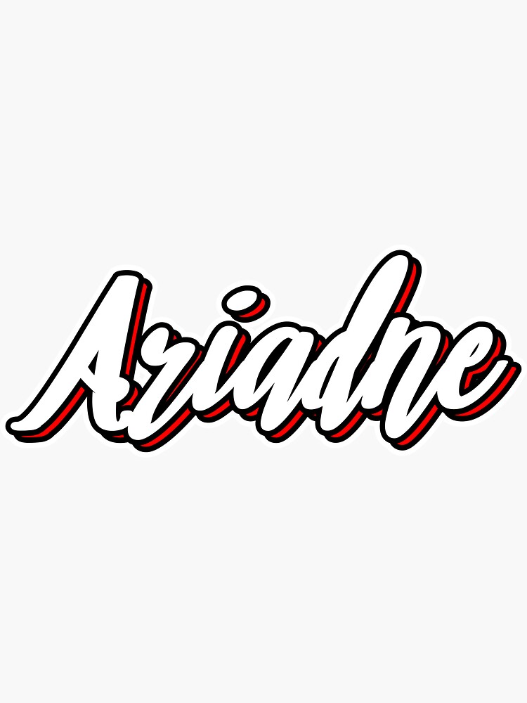 Pegatinaundefined con la obra «Nombre de Ariadne - diseño de letras a mano» de sulies | Redbubble