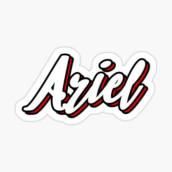"Ariel first name - hand lettered design" Sticker by sulies | Redbubble